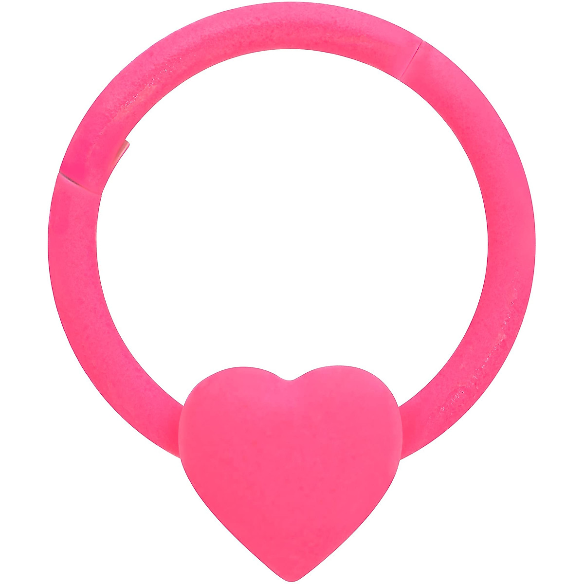 Body Candy Women 16G Pink Matte Steel Hinged Segment Ring Seamless Cartilage Nipple Ring Heart Nose Hoop 3/8