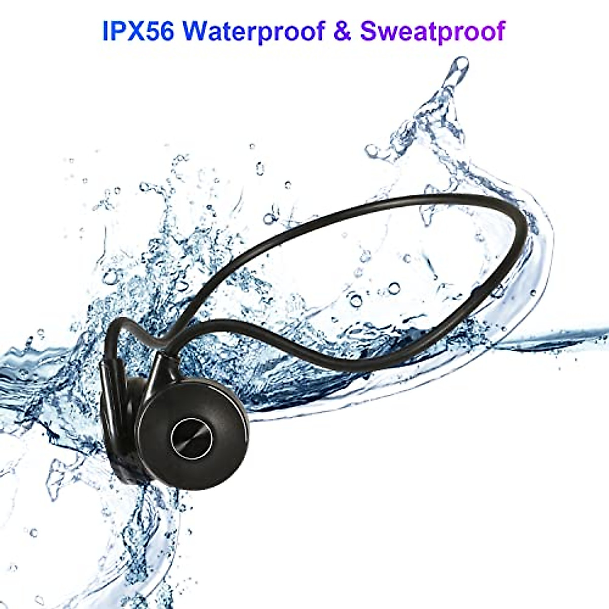 Bone Conduction Headphones Bluetooth with Noise Cancelling Mic Open-Ear Lightweight Wireless Computer Headset with Microphone for Office Home Business Commercial Use Online Teaching Learning