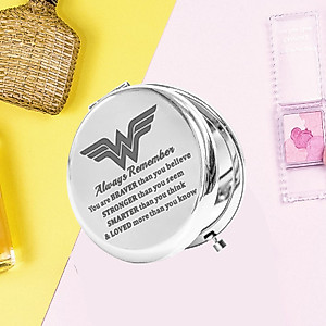 KEYCHIN Heroine Pocket Mirror Diana Fans Gift You are Braver Stronger Smarter Than You Think Heroine Compact Mirror (Heroine Mirror)