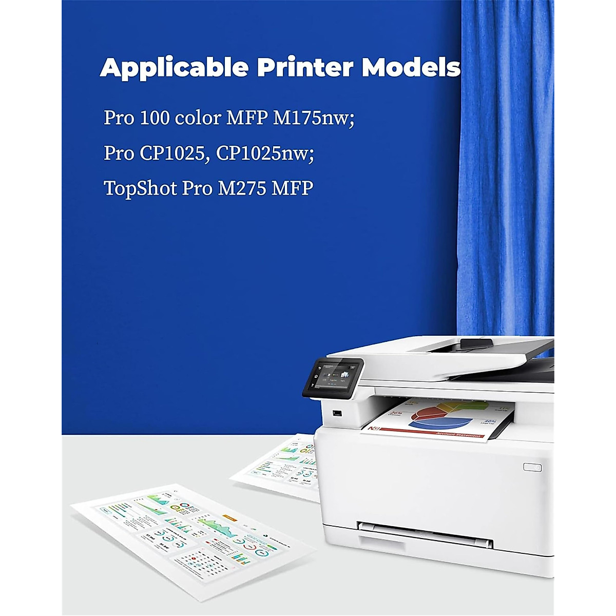 126A Toner Cartridges 4-Pack Replacement for HP 126A CE310A CE311A CE312A CE313A Toner Laserjet Pro CP1025 CP1025nw,Pro 100 Color MFP M175nw M275 M275NW Printer Ink (Black, Cyan, Magenta, Yellow)