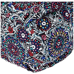 Vera Bradley Women's Cotton Glenna Satchel Purse, Stained Glass Medallion - Recycled Cotton, One Size