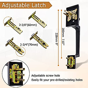 Azdele Front Door Handle Set, Entry Door Handle Set with Door Lever Reversible for Right and Left Handed Doors, Single Cylinder Exterior Door Handleset with Lower Half Lever, Oil Bronze