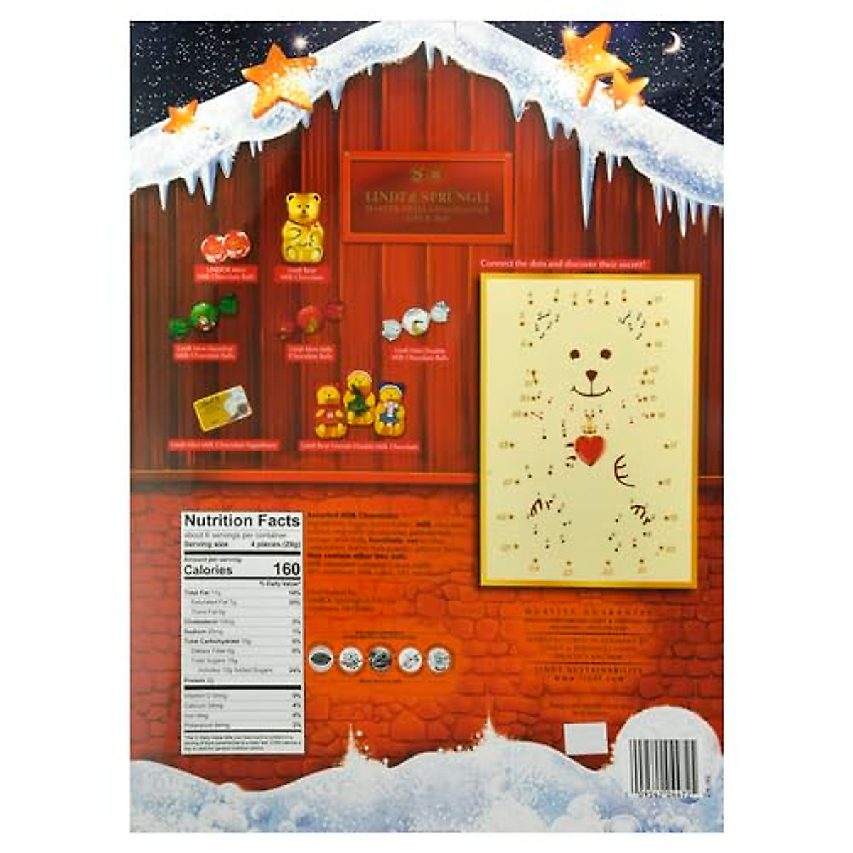 Lindt Holiday Chocolate Teddy Bear Advent Calendar, 6.1 oz. (2021)
