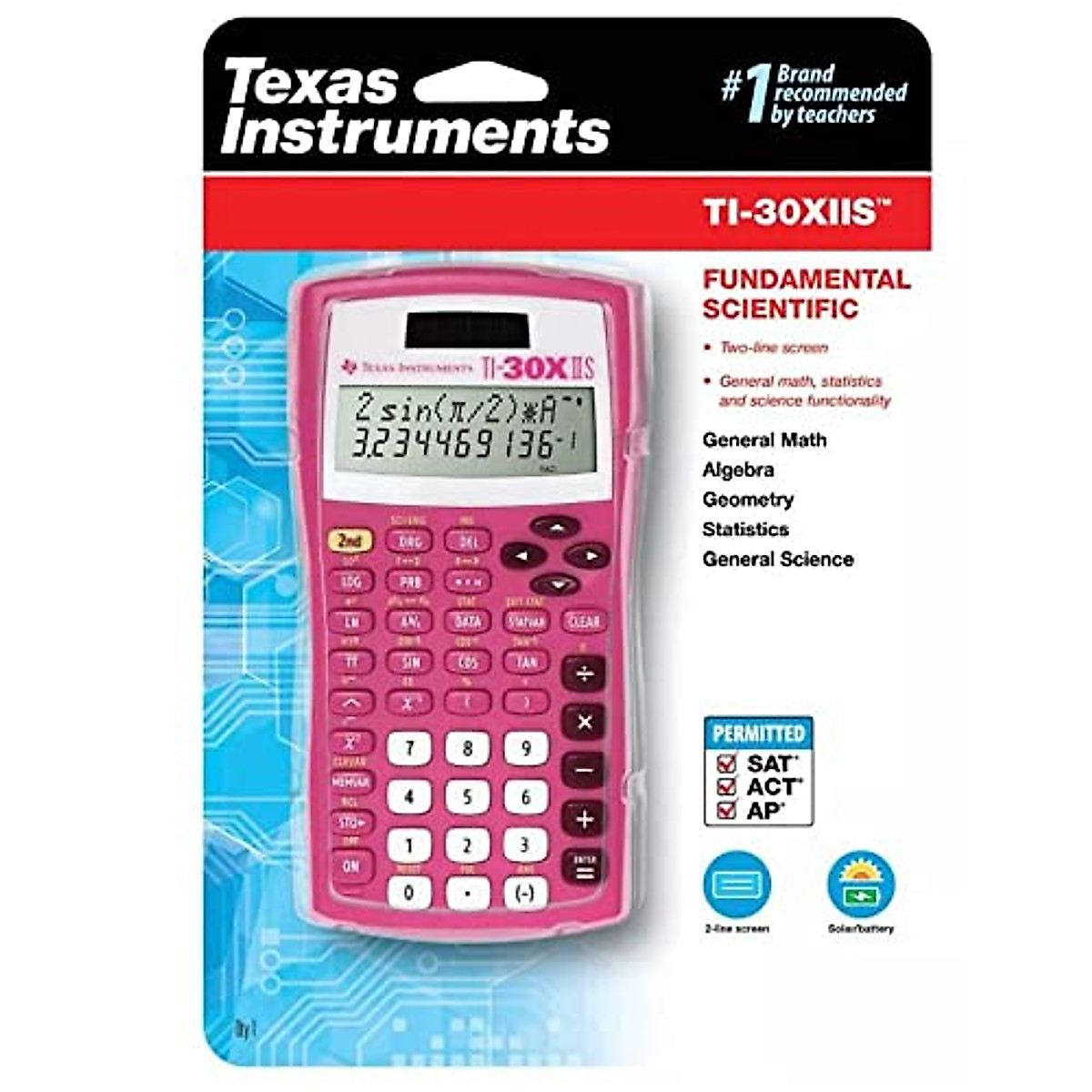 Texas Instruments 30XIIS Student Scientific Calculator - Pink 30XIIS/TBL Soft Pink