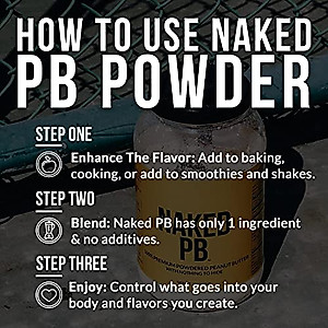 Organic Powdered Peanut Butter from US Farms – Bulk, Only 1 Ingredient - Roasted Peanuts, Vegan, No Additives, Preservative Free, No Salt, No Sugar - 45 Servings - NAKED PB