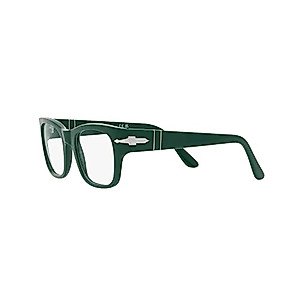 Persol PO3297V Rectangular Prescription Eyewear Frames, Green/Demo Lens, 52 mm