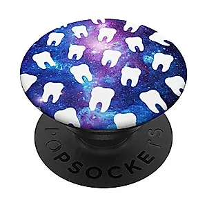 Dental galaxy tooth pattern dentist hygienist assistant PopSockets PopGrip: Swappable Grip for Phones & Tablets