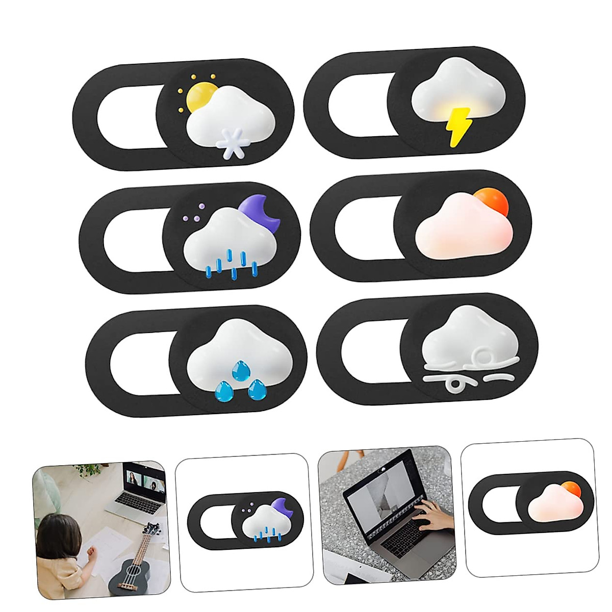 KOMBIUDA 6pcs Camera Cover Camera for Computer Tablet Laptop Phone Camera Laptop cam Cover Webcam Cover Slide Laptop Camera Webcam Privacy Lens Protector Camera Slide Blocker Webcam Slider