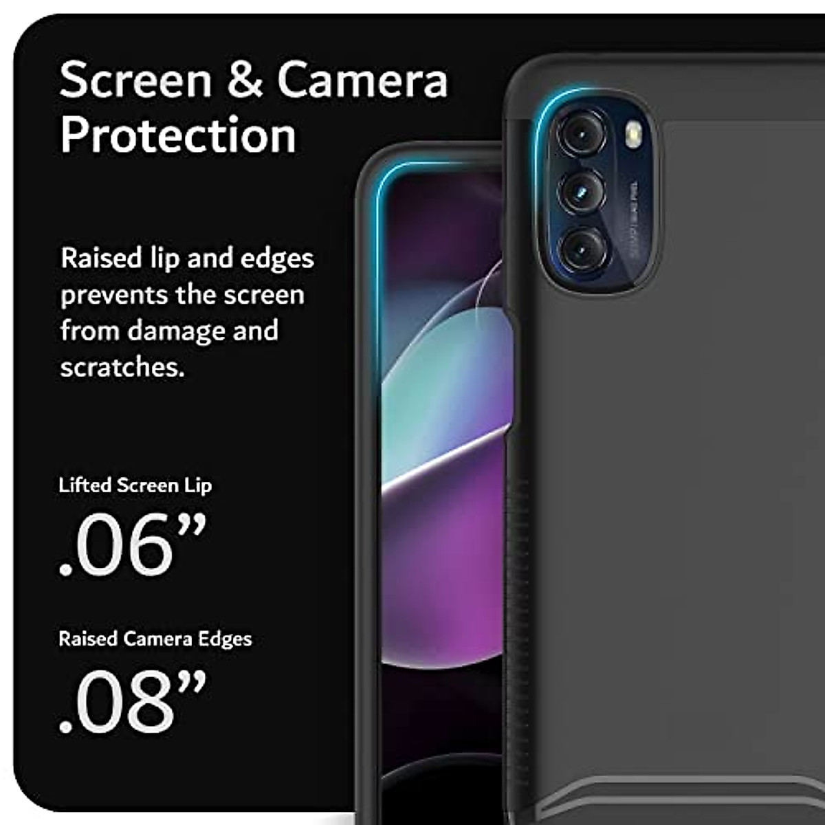 TUDIA DualShield Designed for Motorola Moto G 5G Case (2022), [Merge] Shockproof Slim Dual Layer Military Grade Tough Heavy Duty Raised Edge Protection for Moto G 5G 2022 - Matte Black