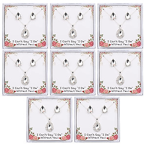 HUAYUAN I Can't Say''I Do'' Without You | 1 4 6 8 Sets Bridesmaid Jewelry Sets for Women Necklace and Earring Set for Wedding Gifts