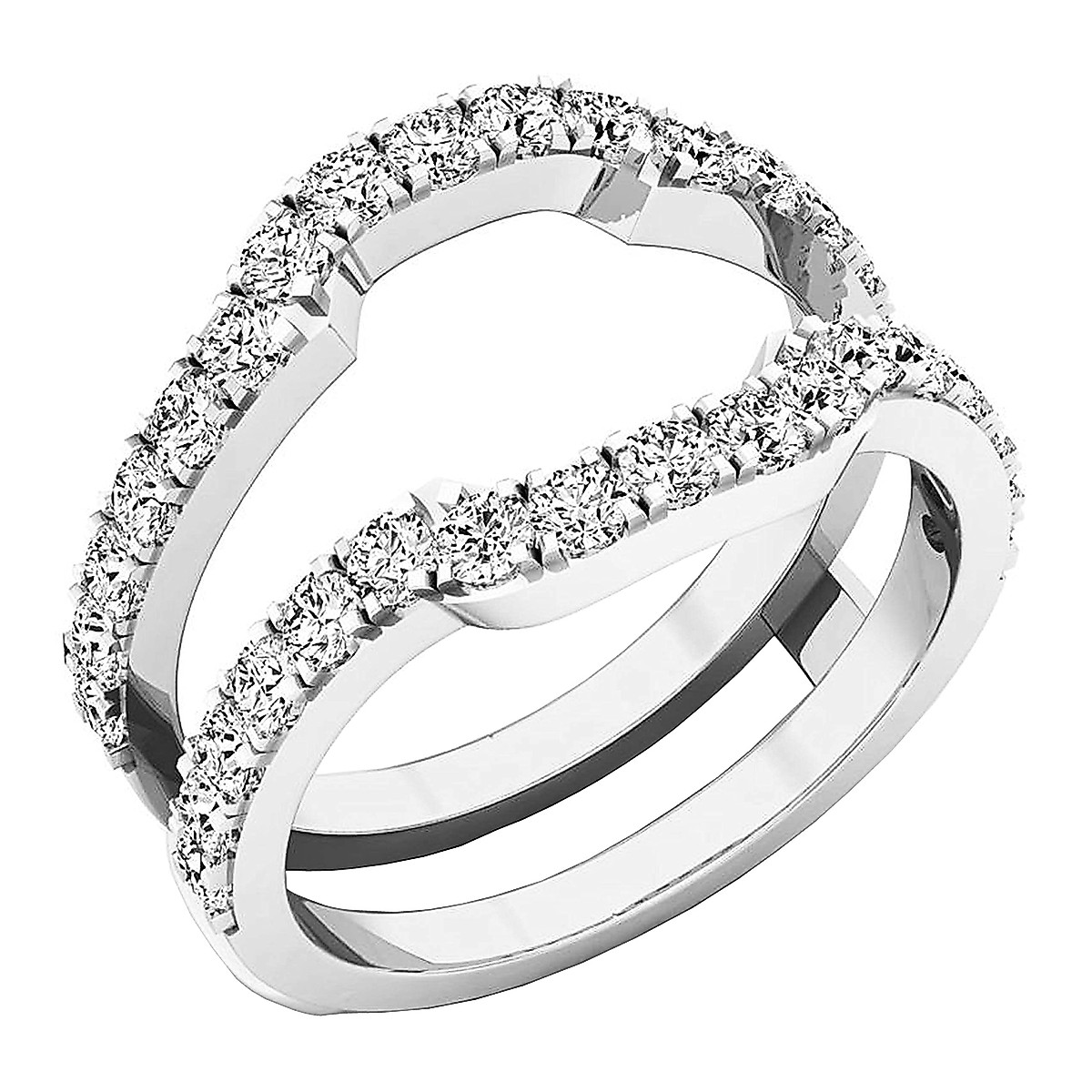Dazzlingrock Collection 1.00 Carat (Cttw) Cubic Zirconia Wedding Enhancer Ring for Women in 925 Sterling Silver Size 7