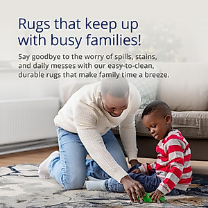 Abani Rugs Abstract Design 7'9" x 10'2" (8'x10') Bedroom Rug - Grey, Brown & Blue Modern Multi-Dimensional Non-Shedding Area Rug