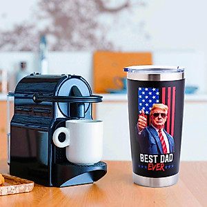 Winzsox Fathers Day Gift from Daughter, Gifts for Dad from Son - Dad Birthday Gift Ideas, Best Dad Ever Gifts, Good Christmas Presents for Dads - 20oz Trump Coffee Cup Mug Tumbler