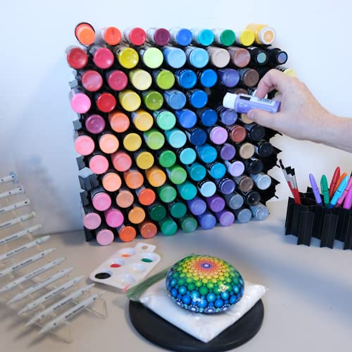 Hex Hive 2.0 Storage Organizer 12 Piece Set for Craft Paint, Salon Haircolor, Tattoo Ink and more Made in USA