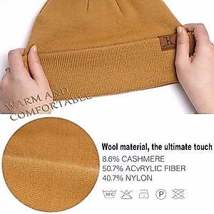 Mens Winter Warm Beanie Hats Long Scarf Neck Touchscreen Gloves Set Ribbed Knit Skull Caps Scarves Gloves for Women Man Brown