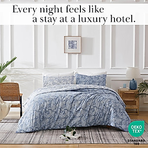 Southshore Fine Living, Inc. Reversible Paisley Duvet Cover King Size/California King - Premium Quality King Boho Bedding Set, Easy Care - 1 King/Cal King Duvet Cover, 2 Shams - Paisley Blue