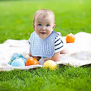 8 Pieces Baby Muslin Bibs & Burp Cloths Set, 20 x 10 Inch (Fresh Color)