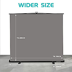 【Retractable Screen】 RAUBAY 78.7in x 74.8in Large Collapsible Grey Backdrop Portable Retractable Panel Photo Gray Background with Stand for Video Conference, Photographic Studio, Streaming