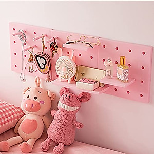 JHTPSLR DIY Shelves for Wall 8.7 inch Cute Kawaii Wall Storage Racks and Shelving No Drill No Damage Shelf Rack Multi-Layer Easy Assembling for Teen Girls Room Bedroom Dorm Balcony (Pink)