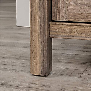 Sauder Costa Washed Walnut Office Desk with Drawers, Washed Walnut Finish