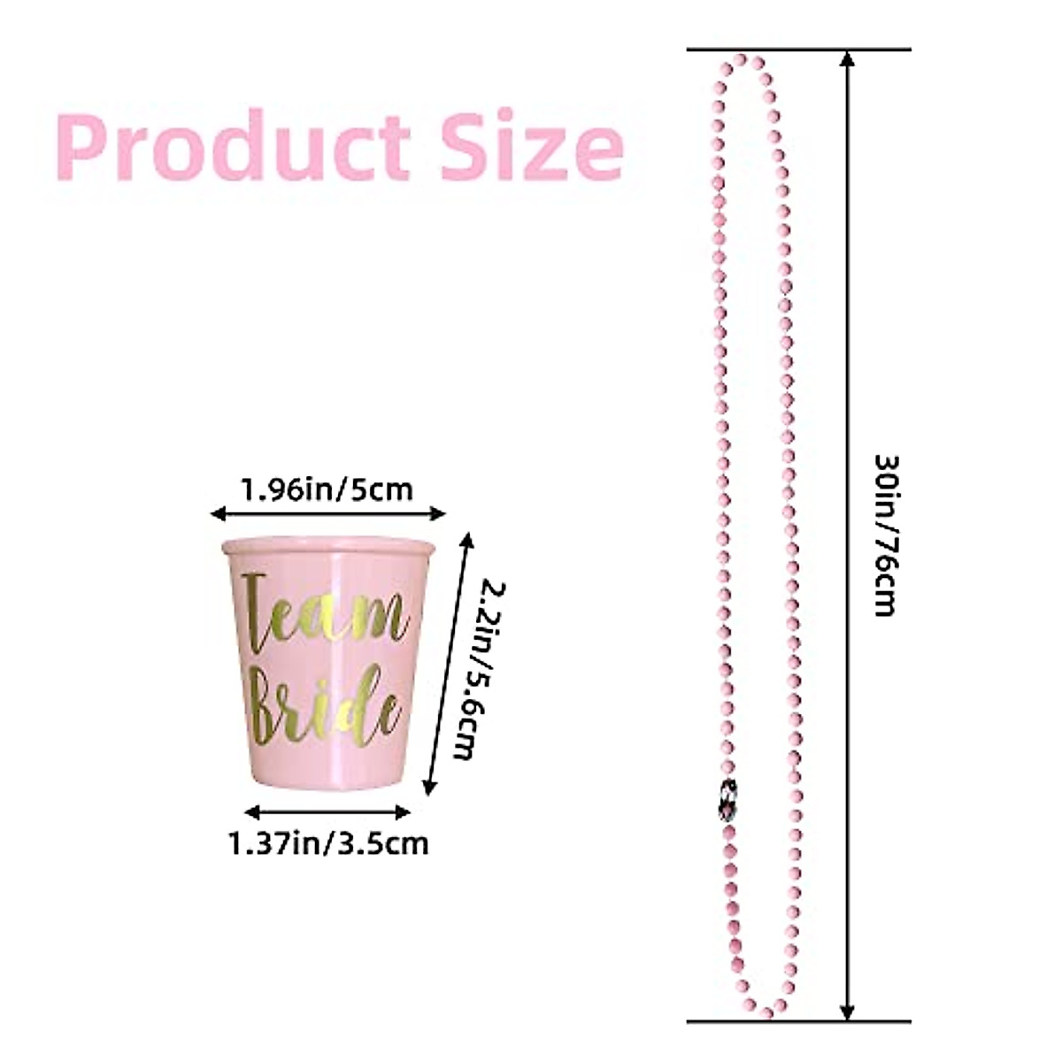 Wocst 12 PCS Shot Necklace Glass, Bride Groom to Be Shot Glass Necklace with Gold Foil for Bachelor/Bachelorette Party Hen Night Party