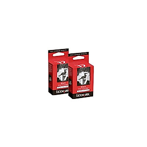 Lexmark 17 Black Ink Cartridges, Pack of 2 (10N0593)