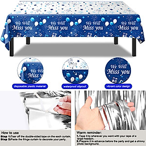 Farewell Party Decorations for Men Women,We Will Miss You Decorations Banner Navy Blue Silver Going Away Party Decorations Balloons Tablecloth for Coworker Retirement Job Change Goodbye Party Supplies