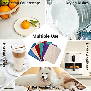 ZLR Silicone Dish Drying Mat for Kitchen Counter, Eco-Friendly Quick Dry Dish Mat, Easy Clean Multi Usage Drying Matt, Heat Resistant Trivet, 12" x 16" Large, Mint Green