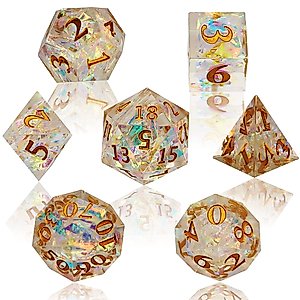 Tabletop RPG DND Dice Set Mirrored Multibody Dice Set of 7 Includes Decoration Dungeons & Dragons Dice Playthings