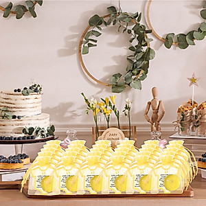 Roowest Candles Favors for Guests, 50 Sets Yellow Unscented Tea Light Candle Decorations with Thank You Cards Organza Bags for Girl Boy Baby Shower Gender Reveal Party Favors