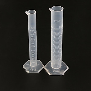 TOYMYTOY Plastic Graduated Cylinders 4 Piece Set 10ml 25ml 50ml 100ml(Transparent)