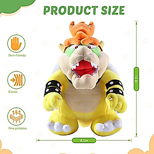 KILATIVE Bowser Plush, Bowser Stuffed Animal, Mario All Star Collection, 10" Multi-Colored