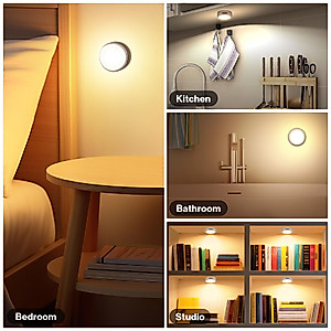 Puck Lights, Cadrim 13 Colors Changeable LED Puck lightings Battery Powered Dimmable Under Cabinet Lights, Battery Powered Under Counter Lights with 2 Wireless Remote Controls for Kitchen(6 Pack)