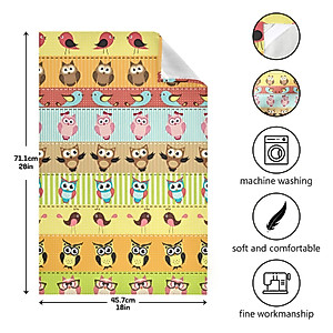 Kigai Birds and Owls Kitchen Towels, 18 x 28 Inch Super Soft and Absorbent Dish Cloths for Washing Dishes, 6 Pack Reusable Multi-Purpose Microfiber Hand Towels for Kitchen