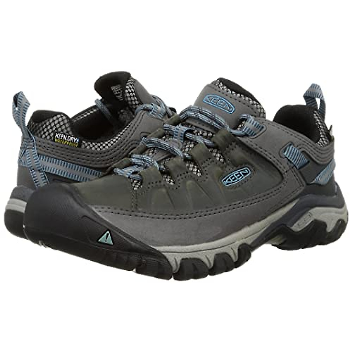 KEEN Women's-Targhee 3 Low Height Waterproof Hiking Shoes, Magnet/Atlantic Blue, 8.5