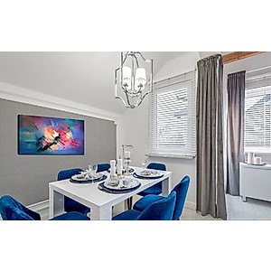 YYYYHPP YP0675 Canvas Wall Art Colorful abstract acrylic painting Wall Art Modern Art on Blue Background Picture Painting for Living Room Bedroom and Office Home Kitchen