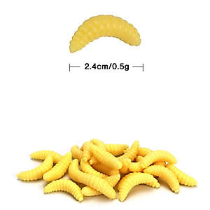 OriGlam 100pcs Fresh Water Fishing Bait, Soft Plastic Worms, Bass Fishing Worms, Soft Bait Shad Fishing Lures, Worm Baits