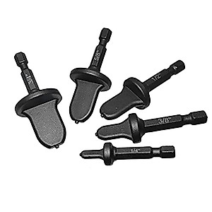Yakamoz 5pcs Copper Pipe Swaging Tool Copper Tube Expander 1/4" Hex Shank Drill Bit Flaring Set for HVAC Air Conditioner Repairing Swage Tools