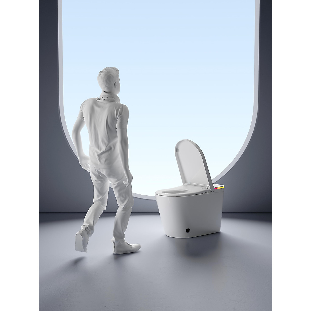 Smart Toilet with Built-in Bidet Seat, Tankless Toilet with Auto Lid Opening, Closing and Flushing, Heated Seat, Digital Display, Elongated