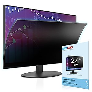 FILMEXT [2023 Upgrade 24 Inch Computer Privacy Screen Filter for 16:9 All-in-One Desktop/Frameless Monitor-Removable Blue Light UV Blocking Privacy Shield for Thin Bezel Computer