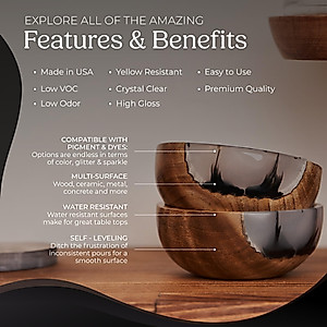 Promise Epoxy Resin Kit 2 Gallon-Crystal Clear, UV Resistant, Self Leveling, Food Safe for Table Top, Arts and Crafts, Wood Casting, Jewelry Making, Use with Mica Powder, Silicone Molds, Alcohol Ink