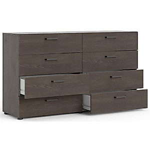 Tvilum Dallas 8 Drawer Double Dresser, Dark Chocolate