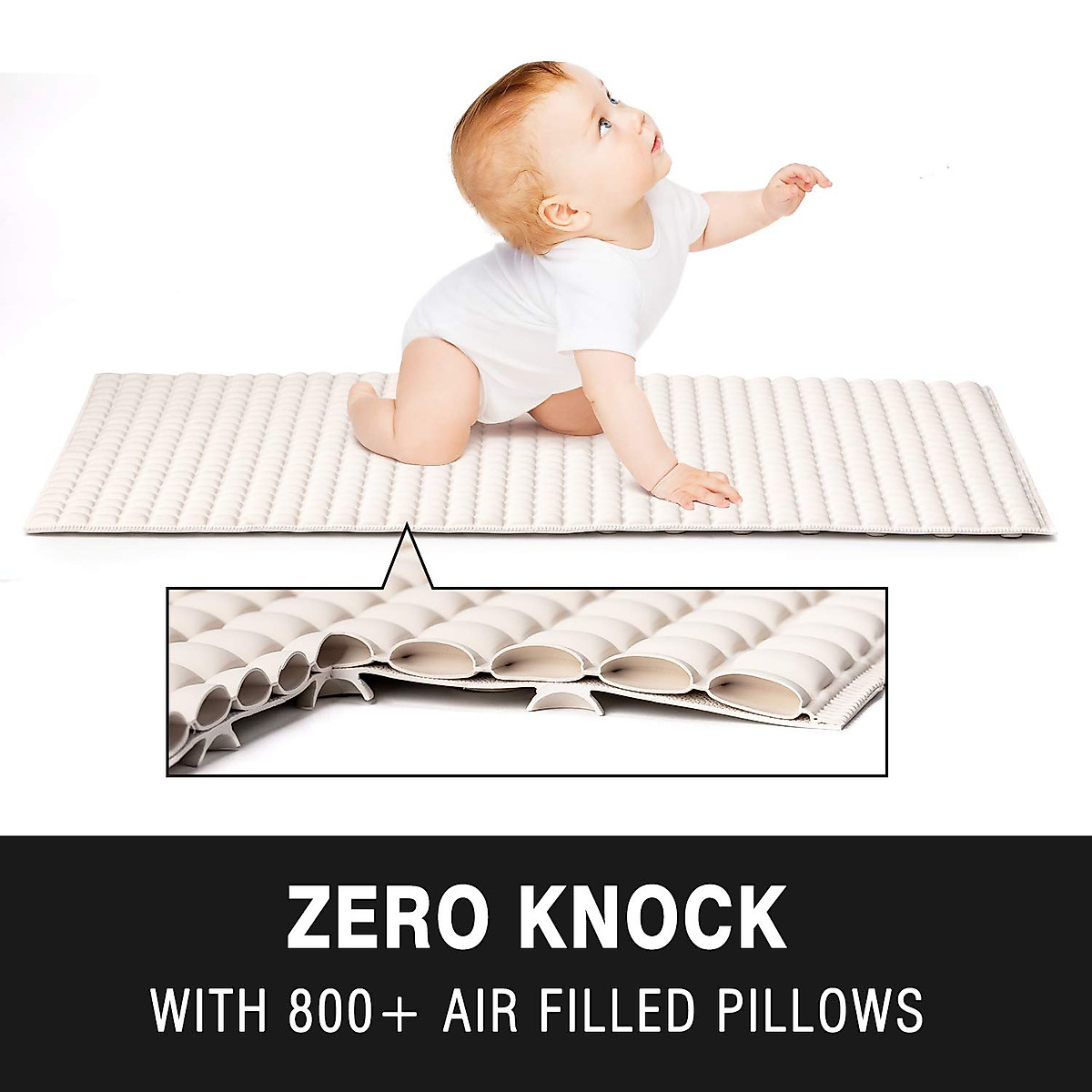 Bowerbird Premium Air Cushion Bathtub Mat with 800+ Air-Filled Cells, Provide Unprecedented Cushioned and Soft Comfort, Reduce Fatigue on Your Feet (Natural Rubber, Gray, 27”×15”)