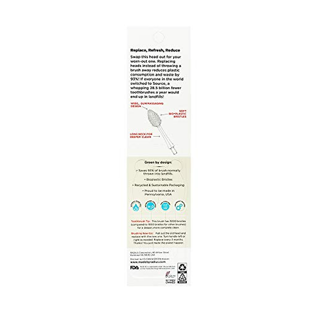 Radius Replacement Heads, Soft, 2 Count (Pack of 3)