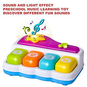 JOYIN 6 PCS Toddler Sensory Educational Musical Instrument Toys Include Driving Steering Wheel Toy, Pretend Play Cellphone with Music, Piano Keyboard Toy for Toddler Boys and Girls