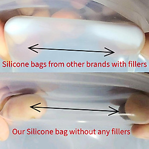 Elkanah Quart Reusable Sous Vide Bags Silicone Sous Vide Reusable Bags|100% Platinum Food Grade Silicone|Medium 35 Fl Oz|Clear-Set of 2