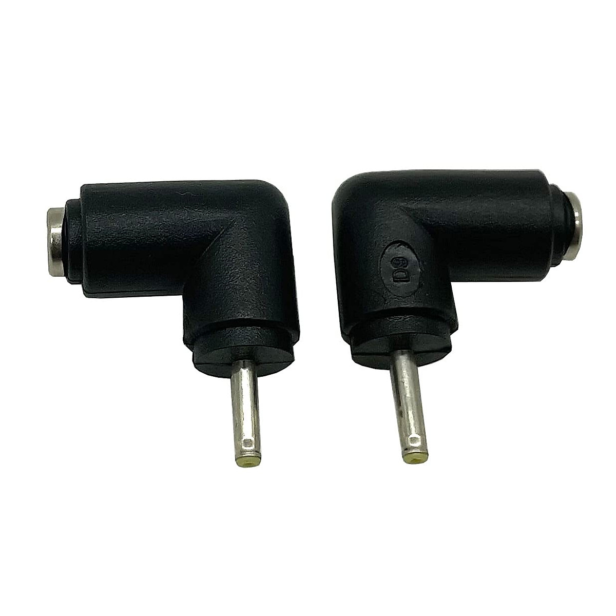 Dafensoy DC Barrel Power Jack Charging Cable Connector, 90 Degree Angle DC5.5 x 2.1 Female to 2.5 x 0.7 Male Adapter, Used for Notebook Computers, Tablet Computers, LED Lights, Routers, etc (2-Pack)