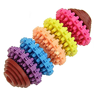 ulafbwur Pets Dogs Puppy Colorful Rubber Dental Teething Healthy Teeth Gums Chew Toy Flimikun