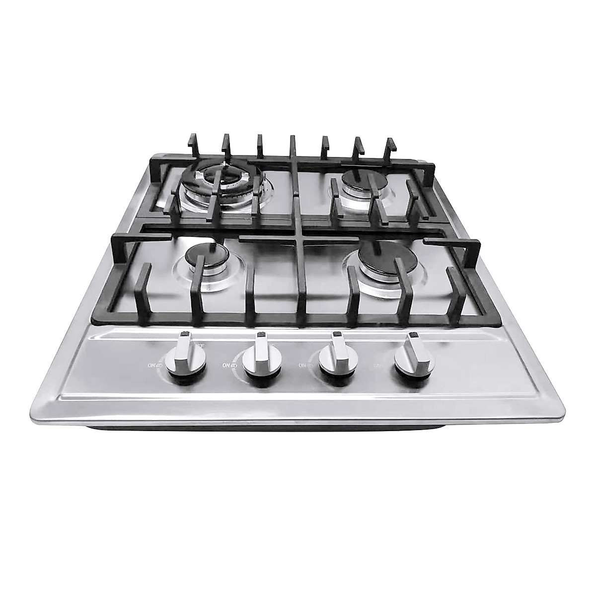 4 Burners Gas Stove Top, 23 inches Gas Cooktop, Stainless Steel Cooktop Cast Iron Grates Gas Stovetop with Thermocouple Protection and Easy to Clean