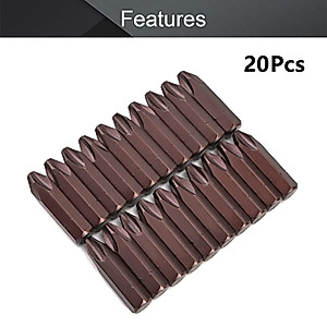Utoolmart 20Pcs Phillips PH3 Screwdriver Bits, 8mm Dia Hex Shank, S2 Magnetic Screwdriver Bits, 32mm Length